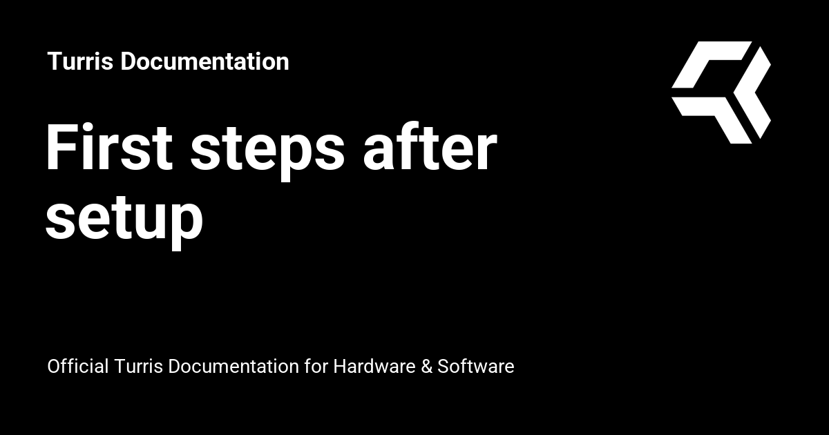 First steps after setup - Turris Documentation