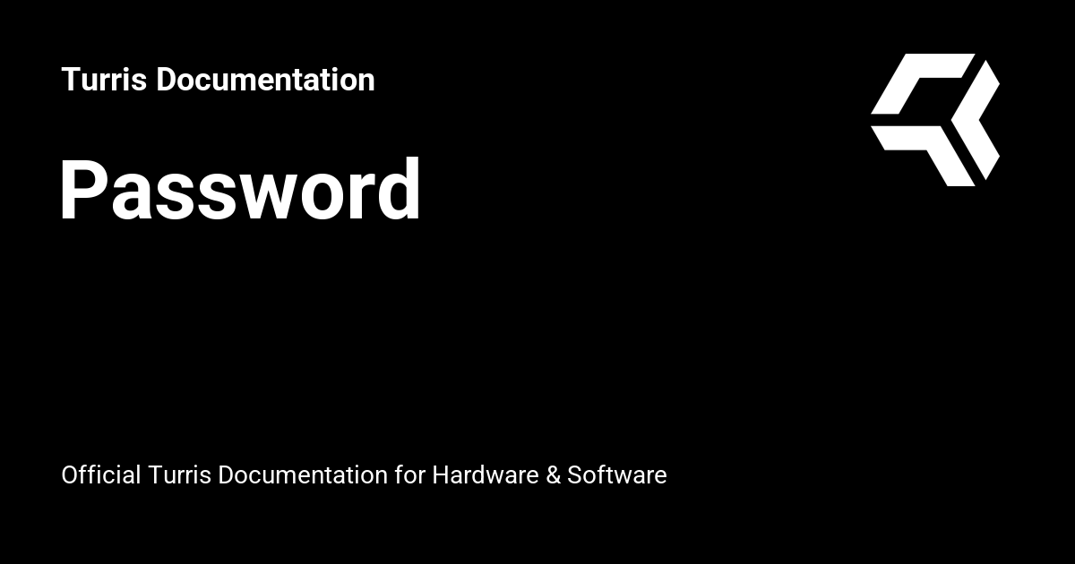 Password - Turris Documentation