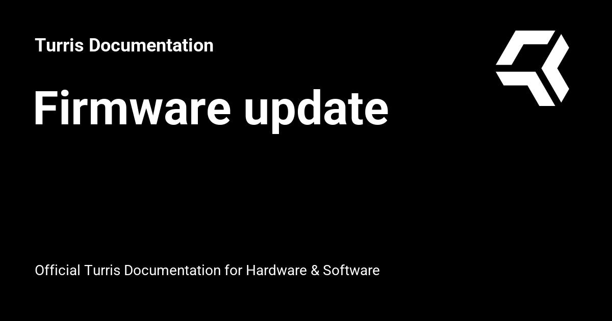 Firmware update - Turris Documentation