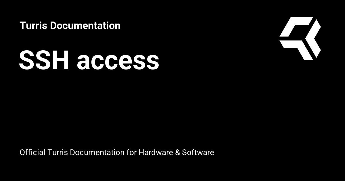 SSH access - Turris Documentation